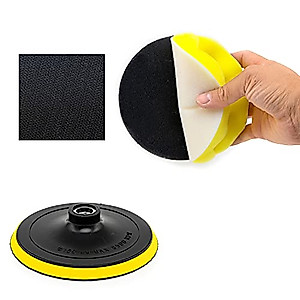 NEIKO 00320A 11PC Set Wax Polisher & Buffer Pads, 6" Buffer Polishers Pads, Auto Polishing Pad, Drill Buffer Attachment W/ M14, Foam Buffing Pads for Car Scratch Repair, Polisher for car Detailing