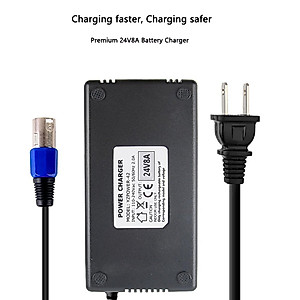 aunstarwei 24V 8A Battery Charger with XLR Connector for EA1065, S150, 1107 614HD, M51, CH5404 Smart