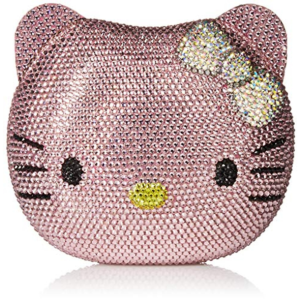 3-D Hello Kitty Cat Crystal Couture Clutch Special Occasion Holiday Party Evening Bag Pink