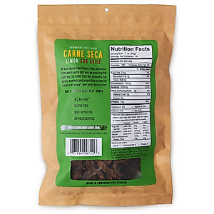 People's Choice Beef Jerky - Carne Seca - Limón Con Chile - Healthy, Sugar Free, Zero Carb, Gluten Free, Keto Friendly, High Protein Meat Snack - Dry Texture - 1 Pound, 16 oz - 1 Bag