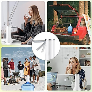 ALEXPHY Smart Water Dispenser for 5 Gallon Bottle, USB Rechargeable Water Dispenser Countertop for 5 Gallon & Universal Bottles, Foldable 5 Gallon Water Dispenser Pump with Touch Screen, Low Noise