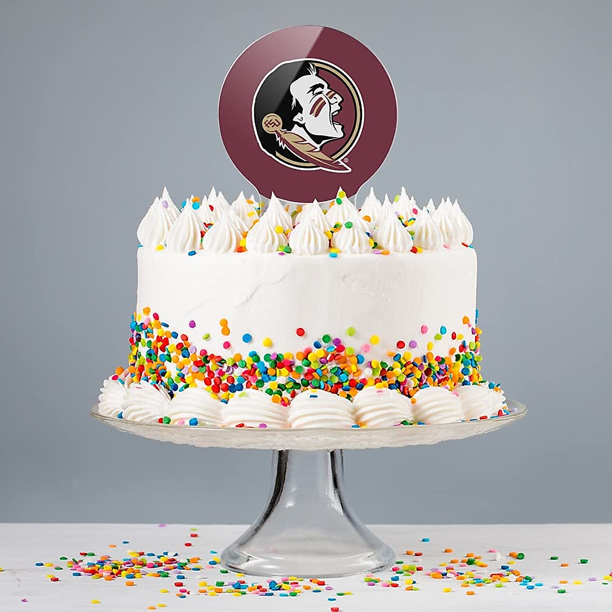 Acrylic Florida State University Logo Cake Topper Party Decoration for Wedding Anniversary Birthday Graduation