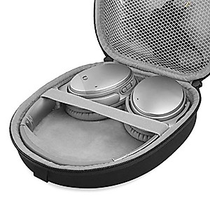 Linkidea Headphones Carrying Case Compatible with Bose QuietComfort 35, QC45, QC35 II, QCSE, AE2, SoundLink, SoundTrue Case, Protective Hard Shell Travel Bag with Cable, Charger Storage (Black)