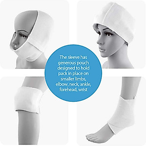 NEWGO Small Ice Packs for Injuries Reusable, 6 Pack Gel Cold Packs Round Hot Cold Compress with Cloth Backing & Sleeve for Pain Relief, Wisdom Teeth, Breastfeeding, Tired Eyes, Face, Headaches