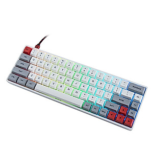 EPOMAKER GK68XS 68 Keys Hot-swap RGB Bluetooth5.1 Wireless/Wired Mechanical Keyboard with Split Spacebar Module, 1900mAh Battery, Dye-subbed PBT GSA Keycaps (Gateron Brown Switch, Grey White)