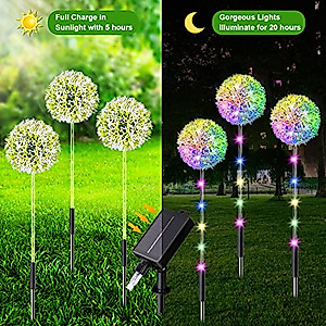 Solar Outdoor Lights Garden Decor, 6 Pack Solar Dandelion Flower Stake Landscape Lights IP65 Waterproof with Remote, 96 LED 8 Lighting Modes Outdoor Decoration for Lawn Patio Yard Pathway Party Gift