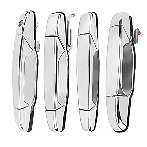 LCWRGS 4pcs Exterior Chrome Door Handle Front Rear Driver & Passenger Side Replacement for 2007-2013 Cadillac Escalade Chevy Silverado Avalanche Tahoe GMC Sierra Yukon