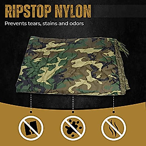 HighSpeedDaddy: Small Woobie Military Blanket & Poncho Liner for Camping & All Weather Use - Water Resistant + Ripstop - Lightweight for Kids Thermal Insulated - Swaddle, Throw, Packable Quilt - 36x30