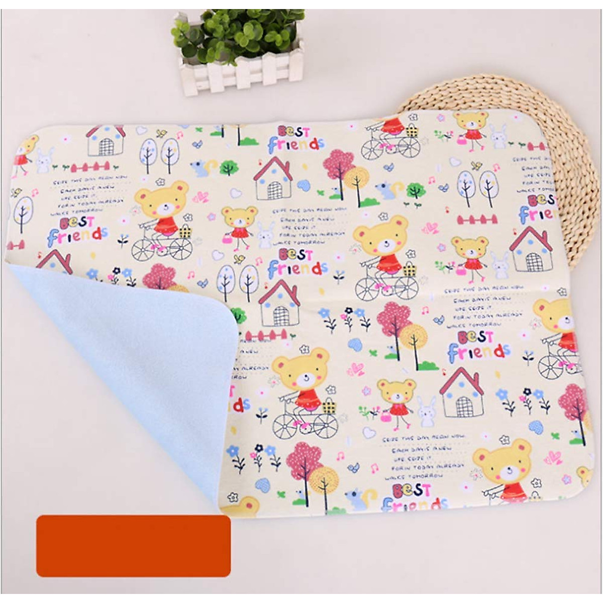 4pcs Pack Monvecle Baby Infant Cotton Waterproof Changing Pads Washable Resuable Diapers Liners Mats Small 18"x12"
