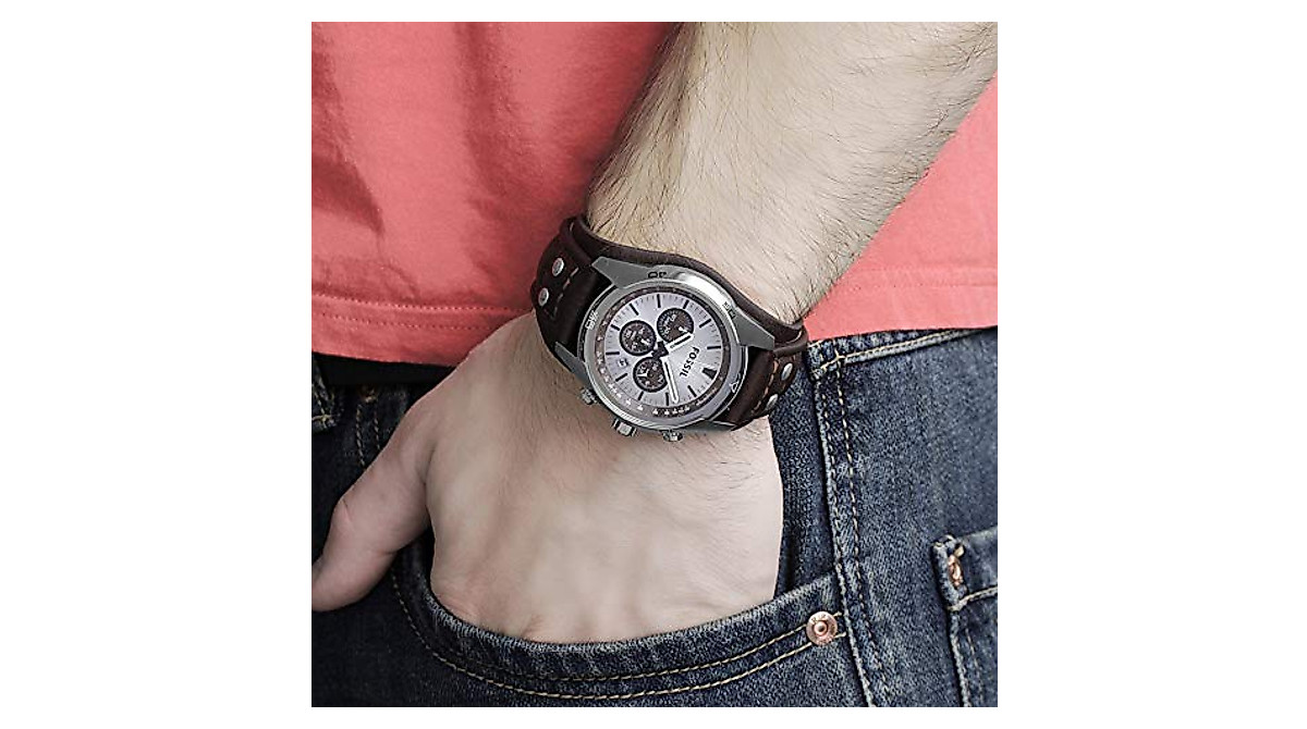 Fossil Men's Coachman Quartz Chronograph Watch - Silver & Brown