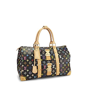 Louis Vuitton, Pre-Loved Takashi Murakami x Louis Vuitton Black Monogram Multicolore Keepall 45, Black