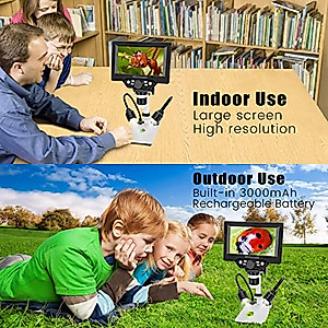 Coin Microscope,5.5" LCD Digital USB Microscope with 32G TF Card,Micsci Coin Magnifier 1000X 1080P Handheld Video Camera,PC View,Rechargeable Battery,Fill Lights for Adults Kids Soldering Error Coins