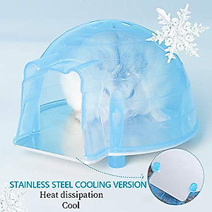 POPETPOP Chinchilla Cooling House - 2 Pack Hamster House Summer Cooling Mini Hamster Cool Plastic Small House for Hamster Chinchilla (Random Color)