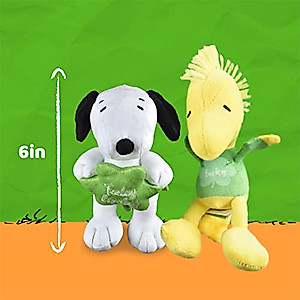 Peanuts for Pets Snoopy & Woodstock Feeling Lucky St Patrick’s Day Squeaky Pet Toy 2 Pieces Peanuts Dog Toys FF20325 Snoopy Leprechaun 9 Inch - 1 Pack