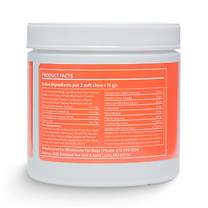 Wholesome Pet Wags Canine Multi Soft Chews | Chewable Supplements for Dogs, Dog Supplement, Glucosamine, Chondroitin & Multivitamins | 60 Chews (180g, 6.35 oz.)