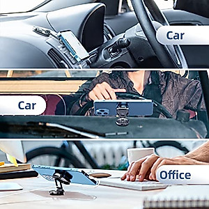 Magnetic Phone Holder for Car【Upgrade Foldable】Magnetic Phone Mount Multi-Functional 360°Rotation phone magnet for car Dashboard Phone Holder Magnetic Car Mount for iPhone, Samsung, LG All Smartphones
