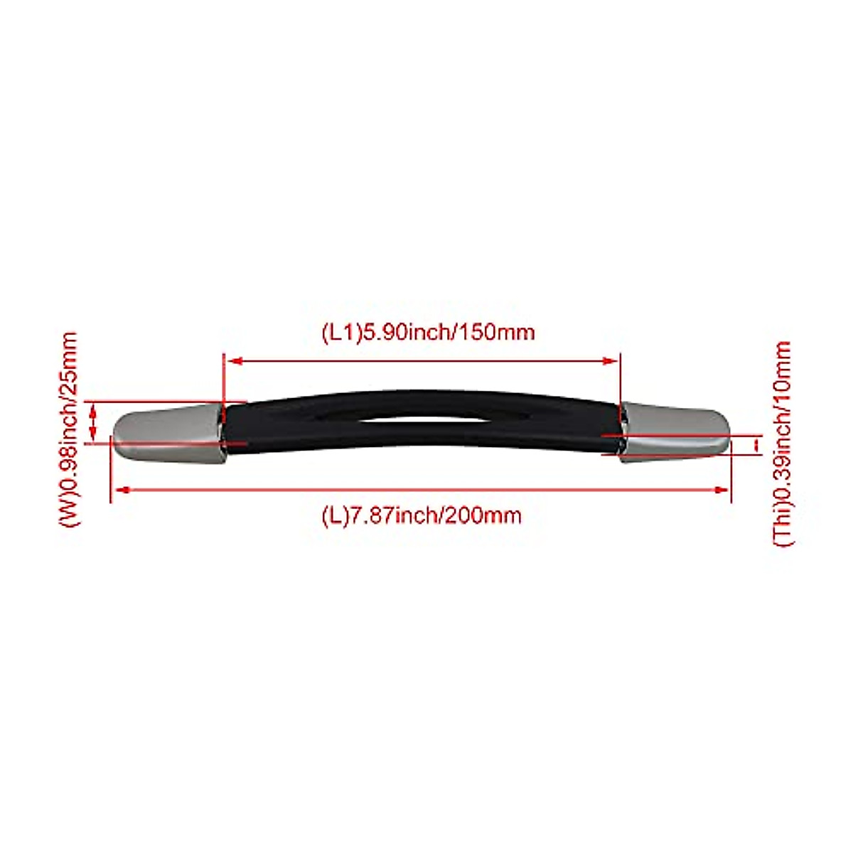 RDEXP Black Flexible Spare Strap Handle Grip Replacement for Suitcase Luggage Case (B20)