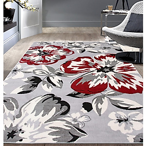 Rugshop Modern Floral Area Rugs 3'1" x 5' Red