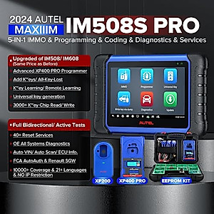 Autel MaxiIM IM508S PRO w/ XP400 PRO, 2024 Same as IM608 Pro II, Advanced IMMO Key Fob Programming Tool, Level-up of IM608 IM508S IM508, EEPROM MCU Read/Write, 40+ Services, 3000+ Bidirectional, OS 11