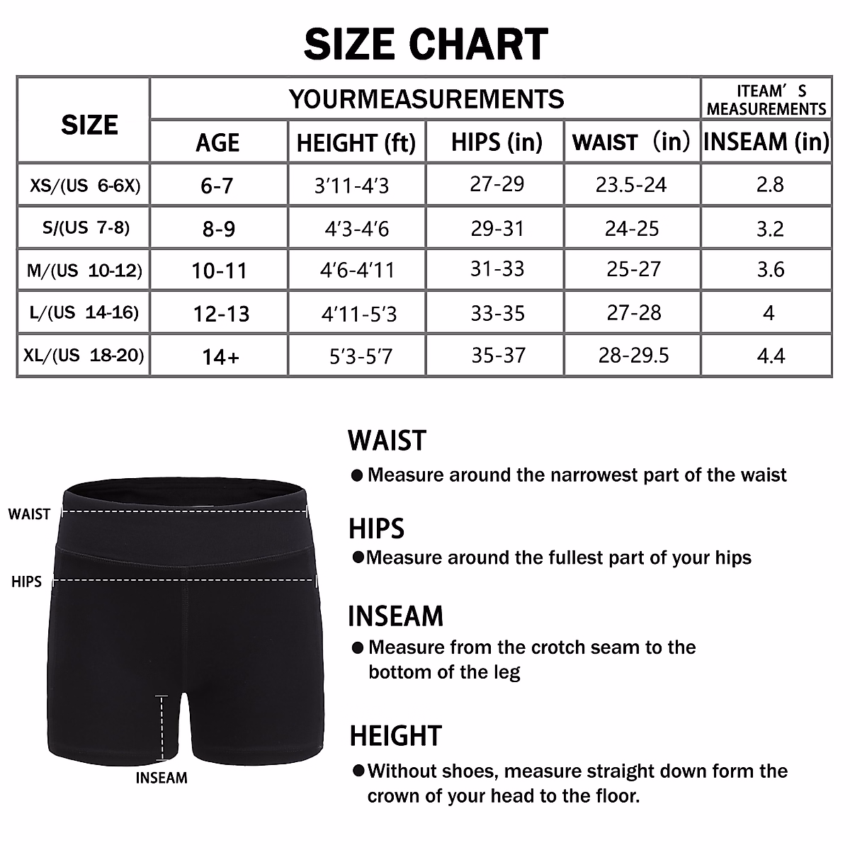 MIVEI Youth Girls 4"/ 5" Volleyball Spandex Shorts - Kid Biker Cheer Dance Yoga Athletic Workout Gymnastics Compression Short