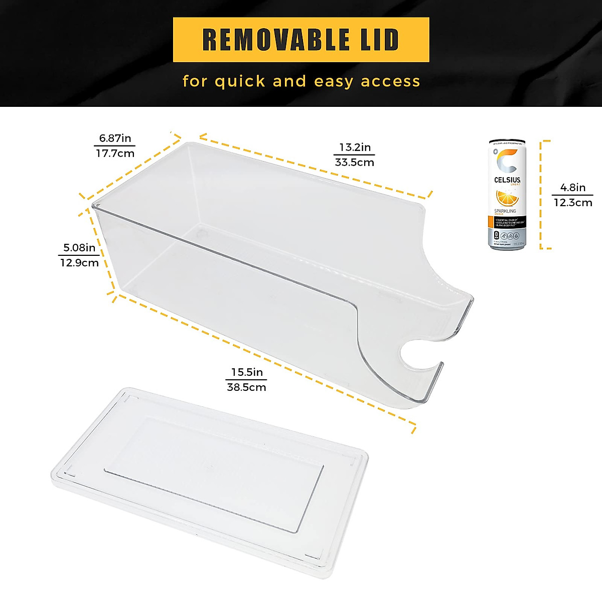 SCAVATA Skinny Can Organizer & Soda Can Organizer for Refrigerator