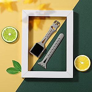 Getino Compatible with Apple Watch Bands 41mm 40mm 38mm Women Men, Soft Breathable Thin Slim Strap Sport Band for iWatch SE 1/2, iWatch Band Series 8 7 6 5 4 3 2 1, 38/40/41mm Black/Pink/Gray/White