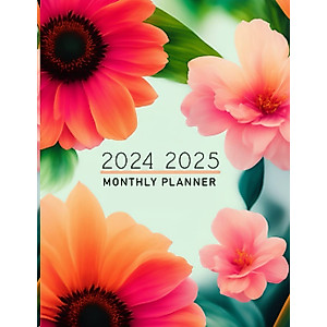 2024-2025 Monthly Planner: Plan Your Way to Success with Our Large Floral Two-Year Agenda Organizer Diary | 24 Months from January 2024 to December 2025 .