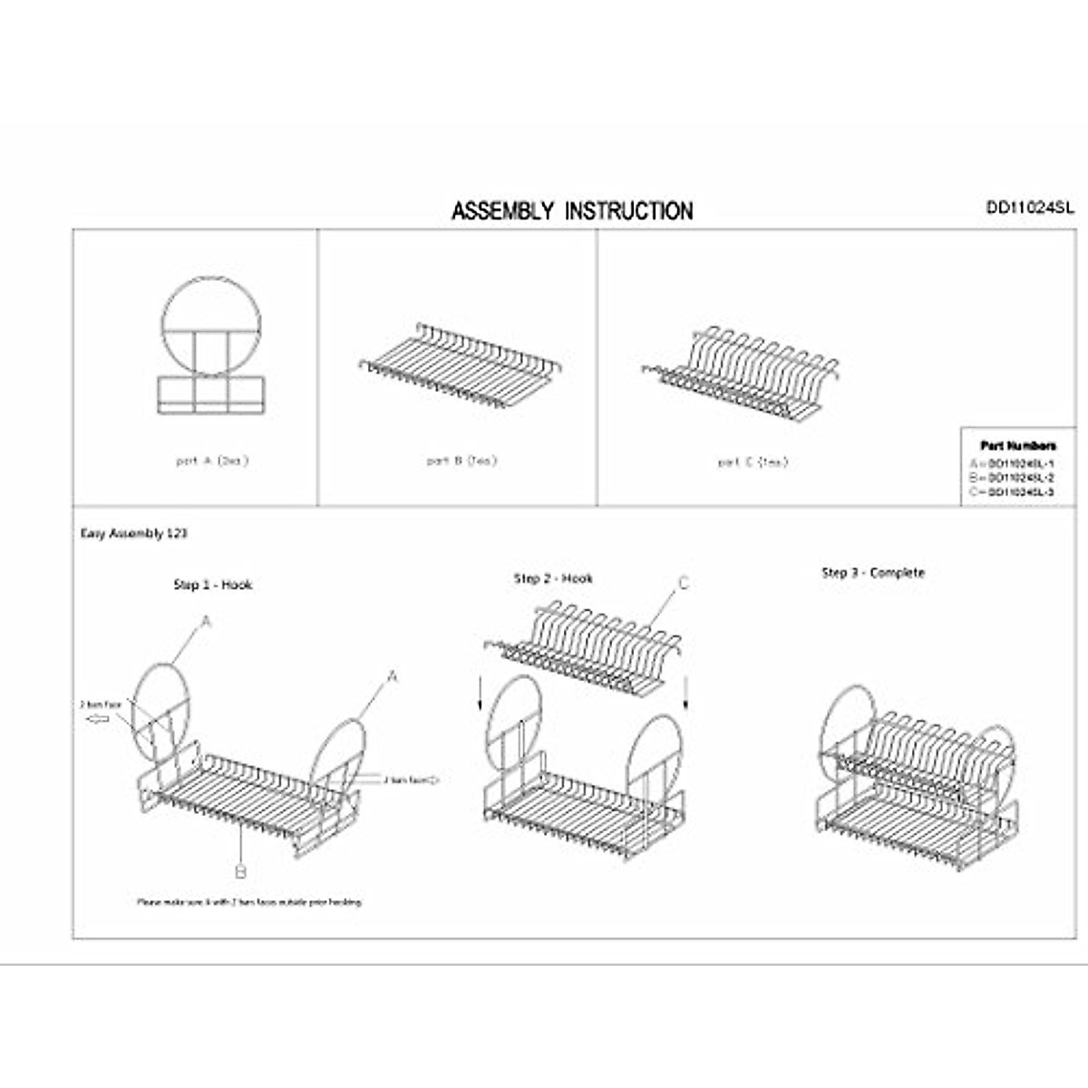 Deluxe Chrome-plated Steel 2-Tier Dish Rack with Drainboard/Cutlery Cup (BlackII)