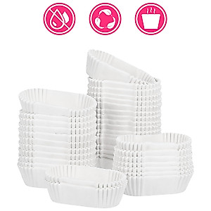 Loaf Liners Mini Baking Pan: 1000Pcs Paper Baking Cups Disposable Cupcake Liners Oil-Proof Cupcake Wrappers Rectangle Parchment Liners for Cake Balls Muffins Cupcakes and Candies