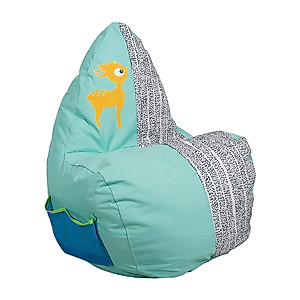 Livebest Kids Self-Rebound Sponge Sofa Bean Bag Chair Seat with Animals Pattern Indoor Furniture for Boys and Girls,Bright Color