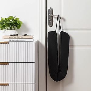 Sunolga 36" Weighted Door Draft Stopper, Triangular Column Sound Proof Draft Guard for Doors and Windows, Machine Washable, Black