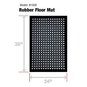 Shepherd Hardware 8102E Indoor/Outdoor Recycled, 24 x 36 x 1/2 Inches, Black Rubber Mat, 2' x 3' x 1/2"