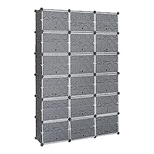 MengK 12-Tier Portable 72 Pair Shoe Rack Organizer 36 Grids Tower Shelf Storage Cabinet Stand Expandable for Heels, Boots, Slippers, Black
