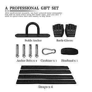 Battle Rope 30FT Battle Rope for Exercise Workout Rope Exercise Rope Battle Ropes for Home Gym Heavy Ropes for Exercise Training Ropes for Working Out Weighted Workout Rope (1.5 Inch 30 FT)