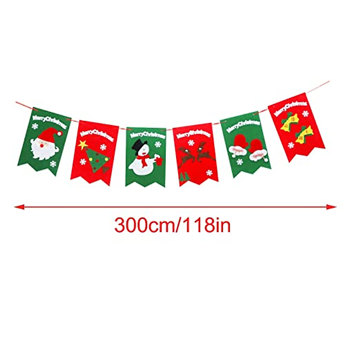 Christmas Wall Decor Banner Hanging Bunting Garland Banner Decoration Supplies Handheld Flag Poles Tall (E, One Size)