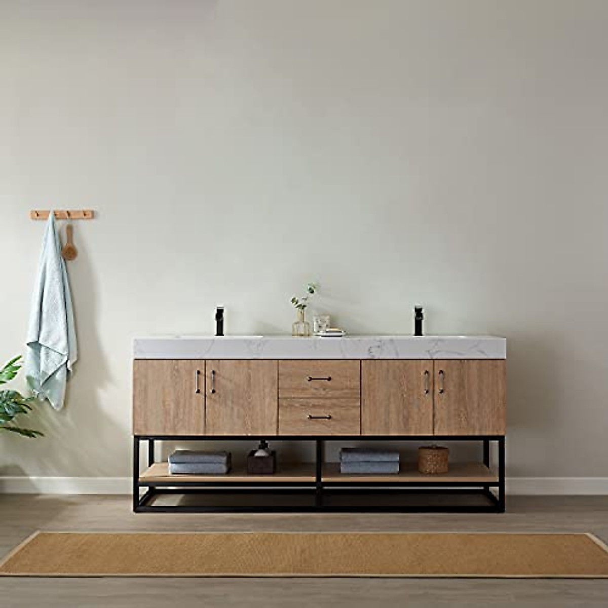Vinnova 789072B-NO-GW-NM Alistair Bathroom Vanity, North American Oak Finish