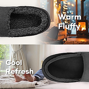 Zigzagger Men's Wool Micro Suede Moccasin Slippers House Shoes Home Indoor/Outdoor Footwear, Grey, 11