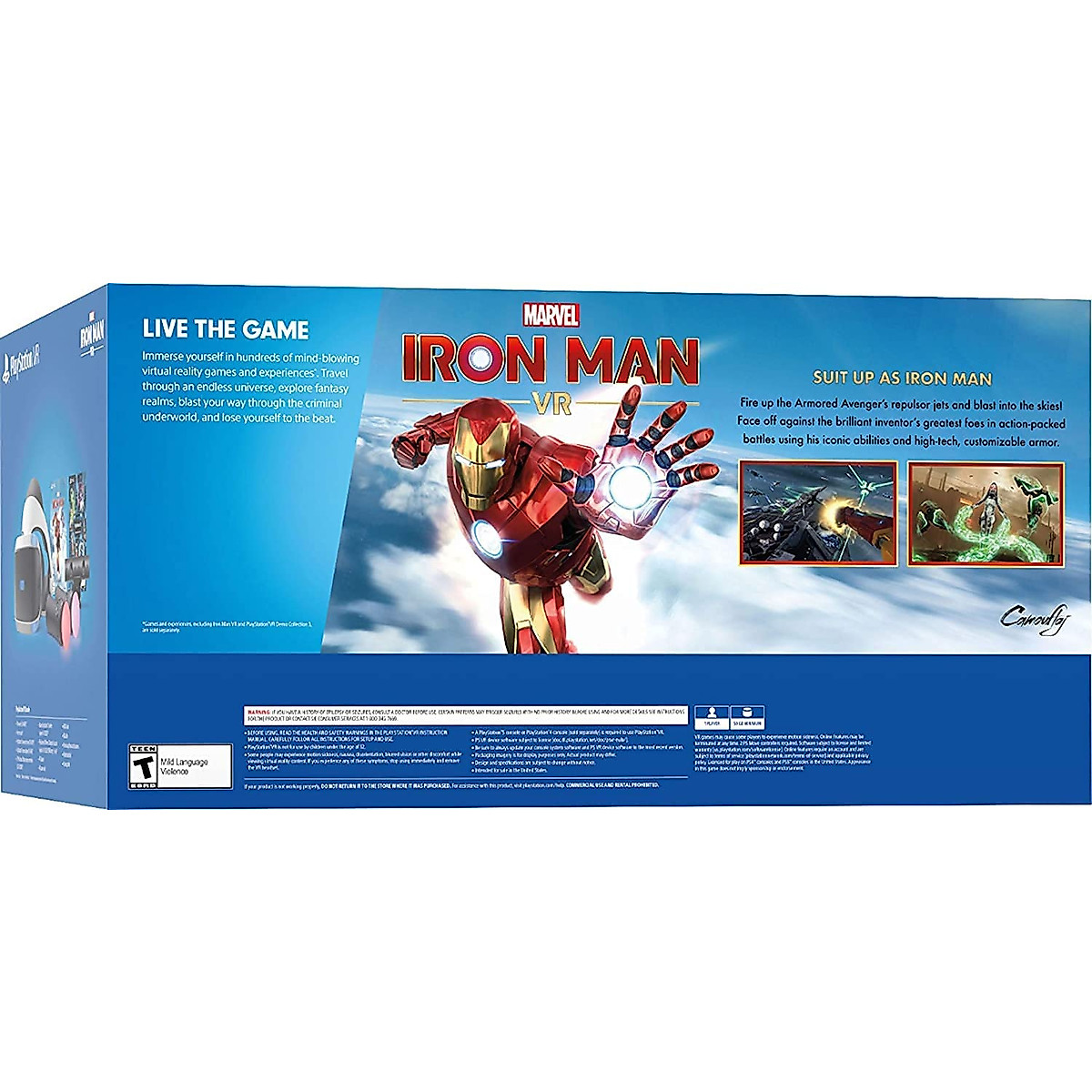 Newest Playtation VR Marvel's Iron Man VR Bundle: VR Headset, Camera, 2 Move Motion Controllers, Marvel's Iron Man VR Game + Batman + Hubxcel Controller Fast Charging Dock
