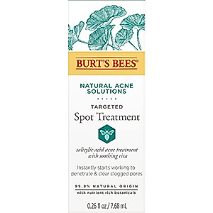 Burt's Bees Natural Acne Solutions Targeted and Minimizing Spot Treatment for Oily Skin, 0.26 Oz (Package May Vary)
