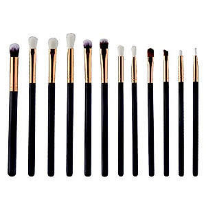 Makeup Brushes Natural Bristles 12Pcs Cosmetic Brush Makeup Brush Sets Kits Tools Foundation Blending Brush with Case