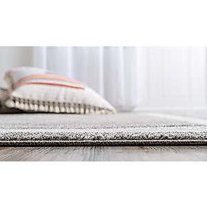 Unique Loom Del Mar Collection Area Rug-Transitional Inspired with Modern Contemporary Design, Rectangular 5' 0" x 8' 0", Gray/Ivory