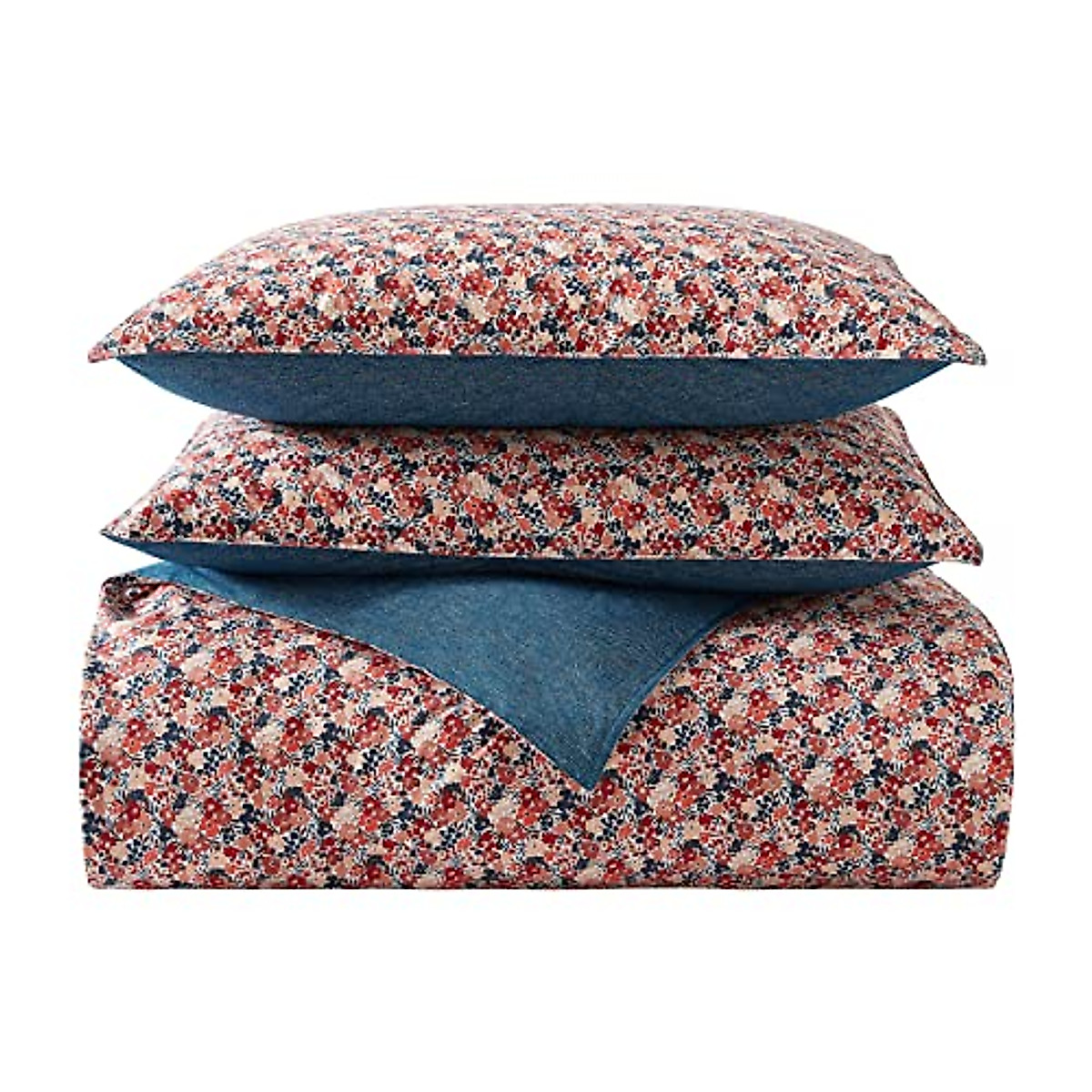 Wrangler- Queen Duvet Cover Set, Reversible Cotton Bedding Set with Matching Sham(s), Casual Home Décor (Prairie Floral Red, Queen)