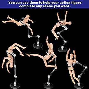 Jetec 12 Pieces Action Figure Stand Doll Stands Display Holders Action Figure Display Holder Doll Mini Display Stand Doll Support Frame Compatible with HG RG SD SHF Gundam 1/144 Toy, Transparent