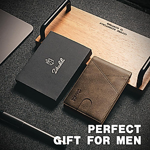 Zitahli Slim RFID Wallets for Men, Money Clip Bifold Leather Wallet Minimalist Wallet with ID Window and 12 Card Slots