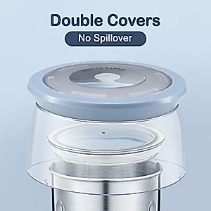 Mecity Electric Coffee Blade Grinder 6 Blades Stainless Steel Removable Bowl Fast Grinding, Coarse Fine Ground Coffee, Pepper Salt, 200W, Blue