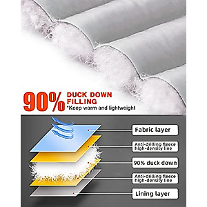 CAMELSPORTS Men's Winter Hooded Down Jacket with Thermal Heat Reflective Lining Lightweight Packable For Hiking