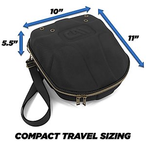 CASEMATIX Hat Travel Case for up to 5 Baseball Caps with Crush-Resistant Hard Shell Outer, Adjustable Shoulder Strap and Comfortable Handle - Portable Hat Case Carrier for Travel and Hats Storage