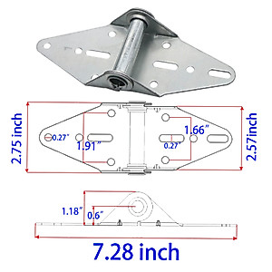 Heavy Duty 14 Gauge Steel #1 Garage Door Hinge with Galvanized Finish - Residential/Light Commercial Garage Door Replacement