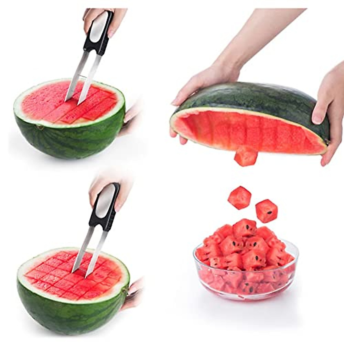 TBESTOACC Watermelon Slicer, 304 Stainless Steel Watermelon Cutter, Quickly Safe Cutter Slicer, Fruit Carving Tools for Kitchen