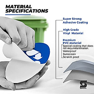 Vinyl Recycle and Trash Sticker,3 Round Logo Sign Decal Labels Self-Adhesive Vinyl Laminated,Waterproof Indoor Blue green 3 x 3 x 0.01 inches